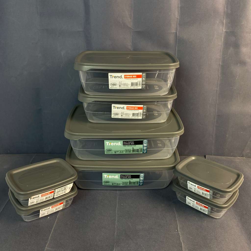 Trend Storage Container Set – 8 Pieces (4×0.3L + 2×2L + 2×3L) – Hobby Life
